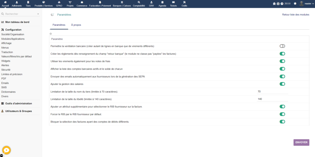 Documentation module "Virements SEPA V4" - Dolibiz - L'expert Dolibarr ...