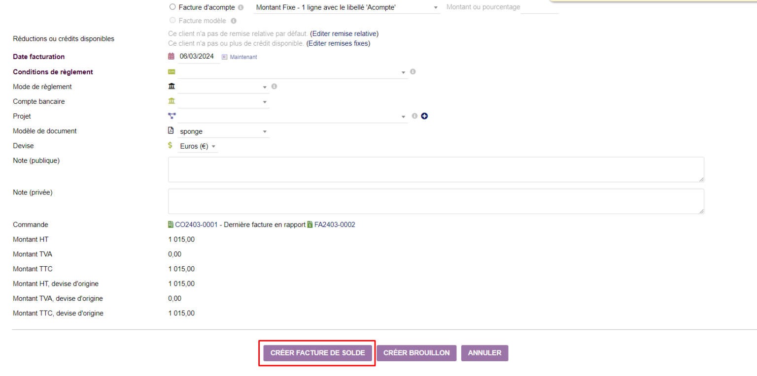 Documentation Module - Gestion des factures fractionnées sur commandes - Dolibiz - L'expert ...
