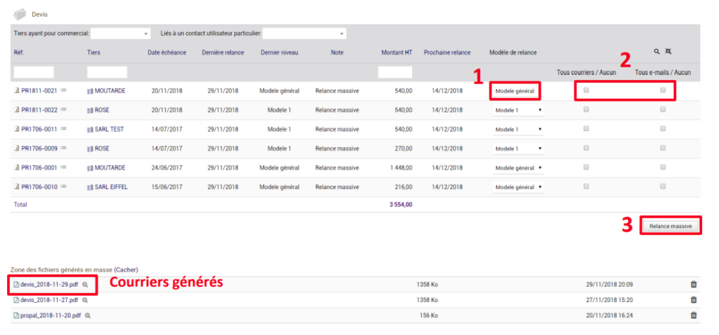 Documentation module "Relances commerciales (devis) V2"