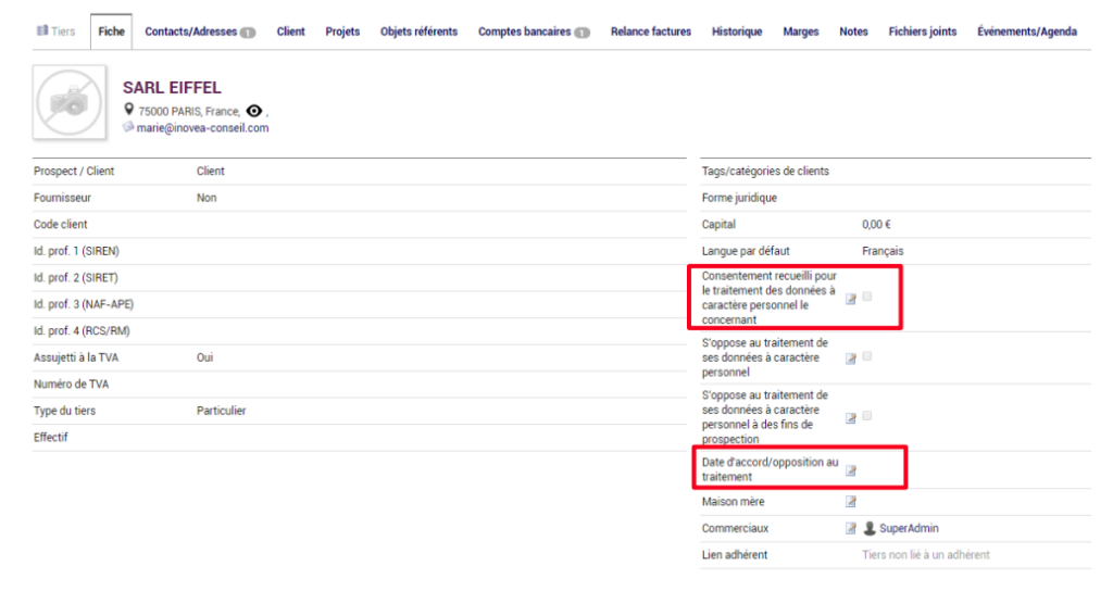 Documentation module "RGPD"