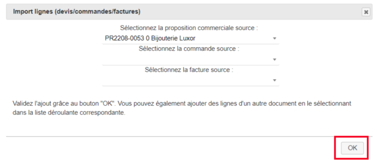 Documentation module "Import lignes devis/commande/facture"