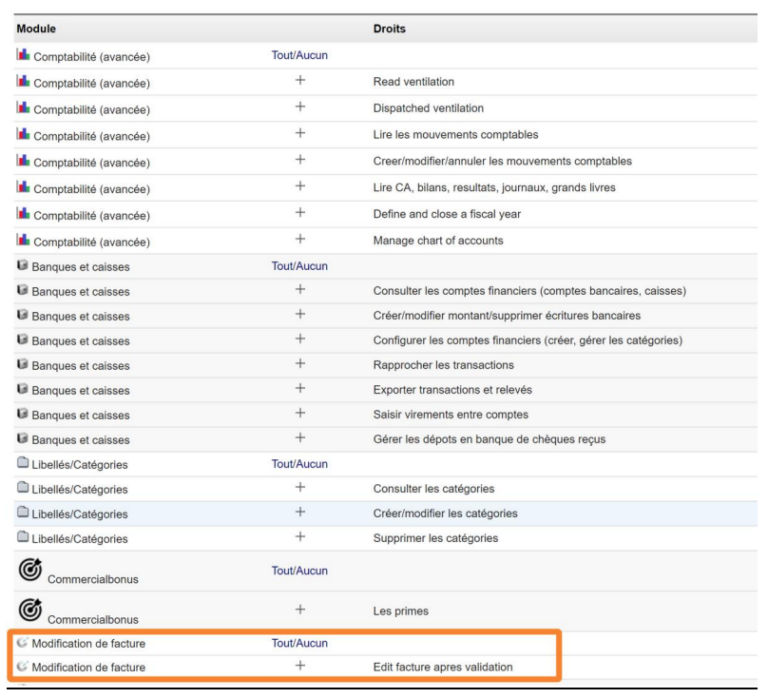 Documentation module "Protection des factures"