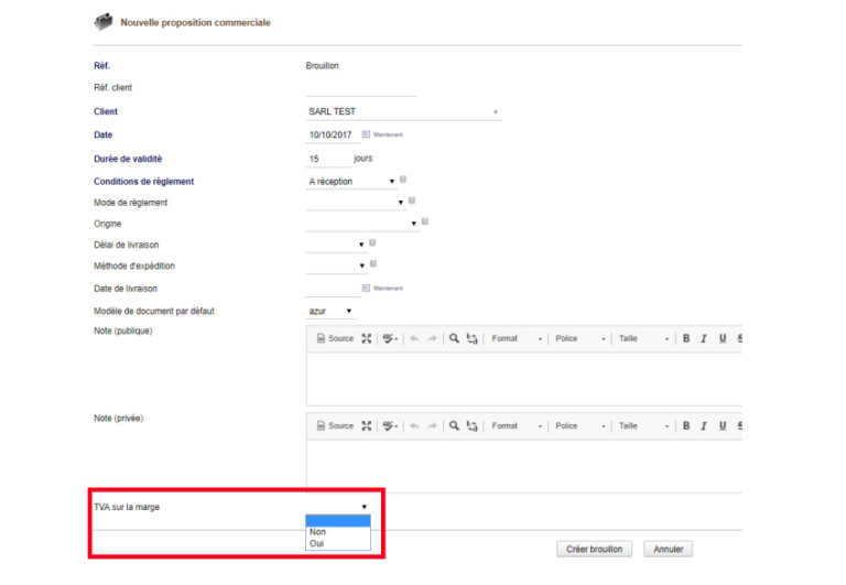 Documentation module "TVA sur la marge"