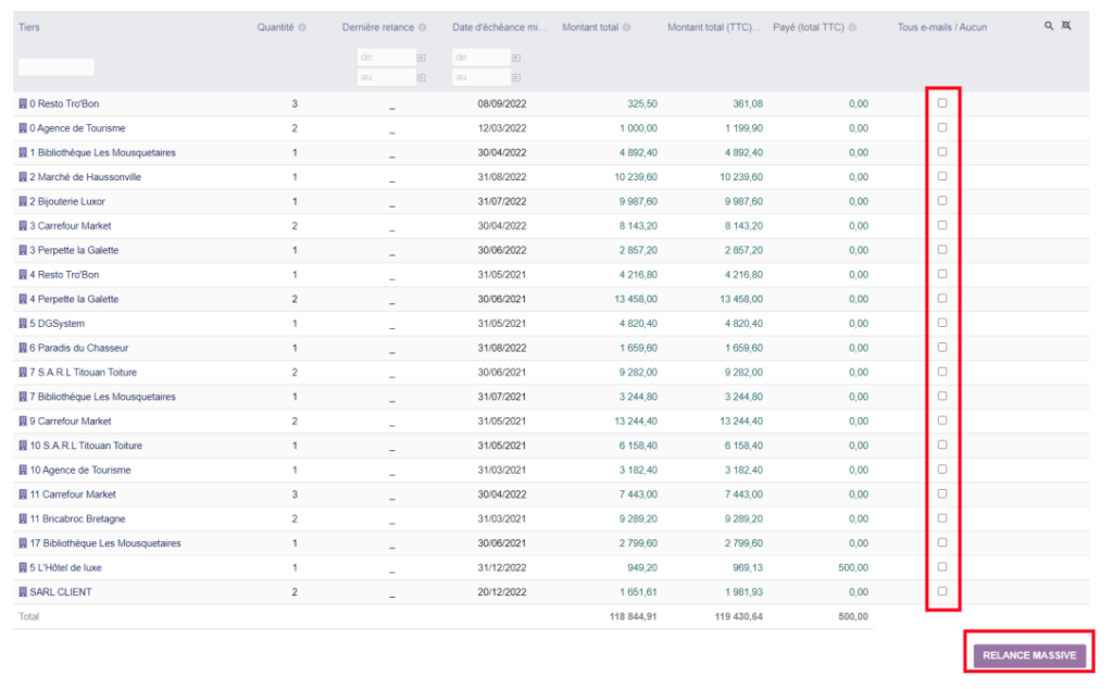 Documentation module "Relances factures impayées par Tiers automatiques"