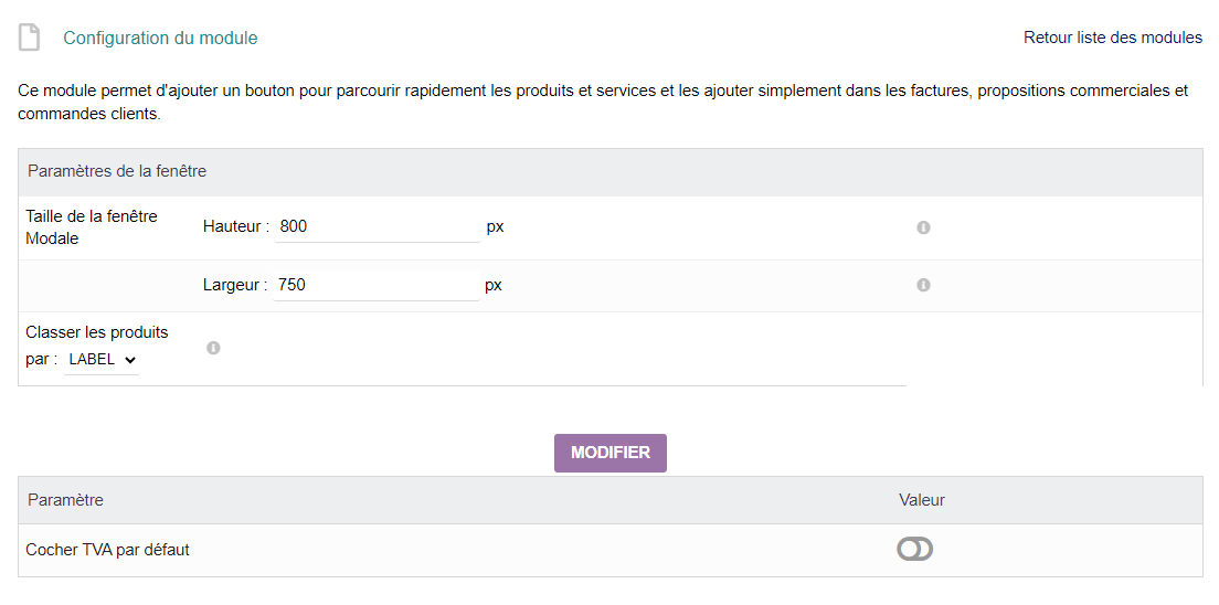 Documentation module "Devis et factures rapides"
